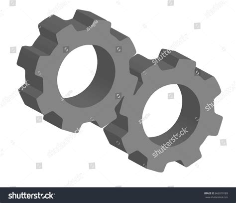 Two Meshing Gears Vector Stock Vector Royalty Free 666919189 Shutterstock