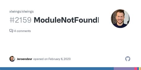 Modulenotfounderror · Issue 2159 · Xlwingsxlwings · Github