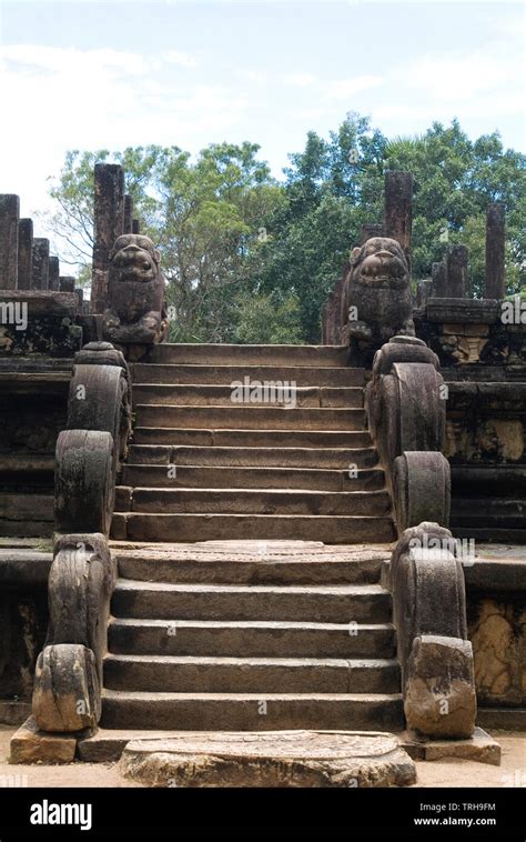 A Set Of Stairs At The Ancient City Of Polonnaruwa In Sri Lanka Dating