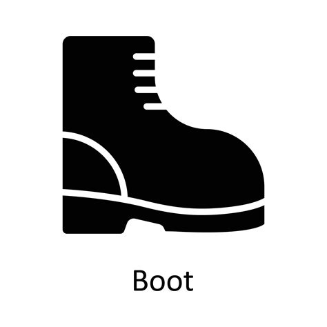 Boot Vector Solid Icon Design Illustration Agriculture Symbol On White