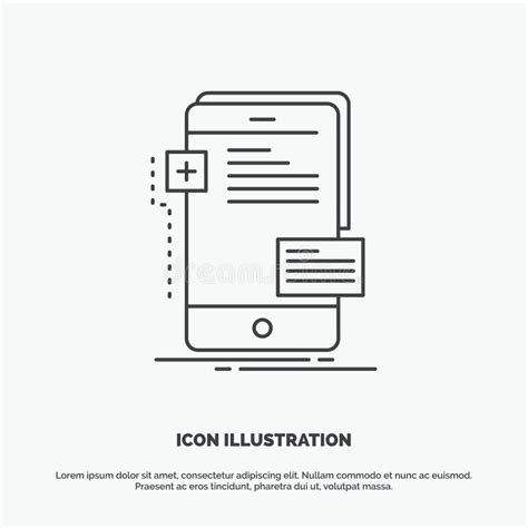 Frontend Interface Mobile Phone Developer Icon Line Vector Gray Symbol For Ui And Ux