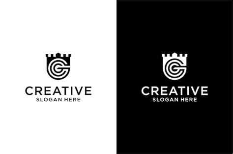 편지 G 성 로고 디자인 컨셉 프리미엄 벡터