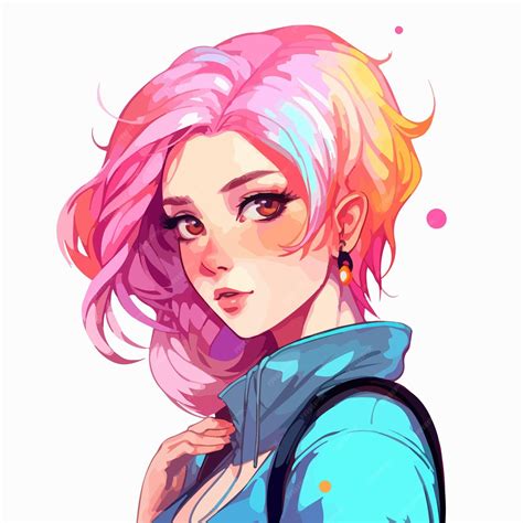 Premium Vector Young Girl Animestyle Character Vector Illustration