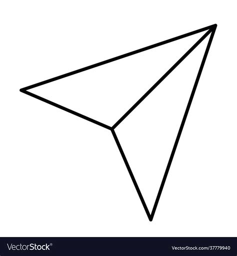 Navigation Arrow Thin Line Icon Royalty Free Vector Image