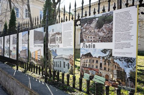Outdoor Exhibit Showcasing Restoration Works In Lviv Ukraine About
