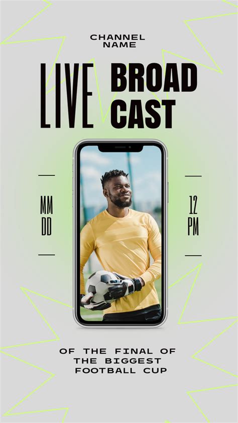 Final Football Cup Live Broadcast Online Instagram Story Template