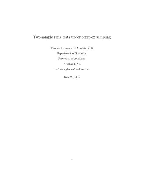 pdf two sample rank tests under complex sampling