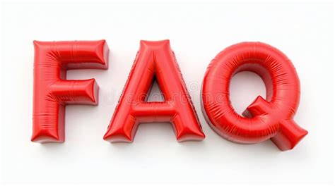 Red Balloon Letters Spelling Faq On White Background Stock Illustration