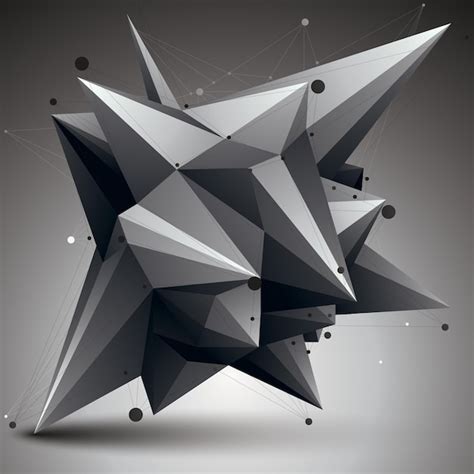 Premium Vector D Vector Abstract Design Object Polygonal Complicated Figure With Lines Mesh