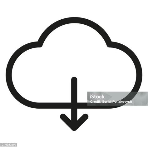 클라우드 다운로드 아이콘 데이터 스토리지 기호입니다 파일 전송 그래픽 벡터 일러스트 레이 션 검은색에 대한 스톡 벡터 아트 및 기타 이미지 Istock
