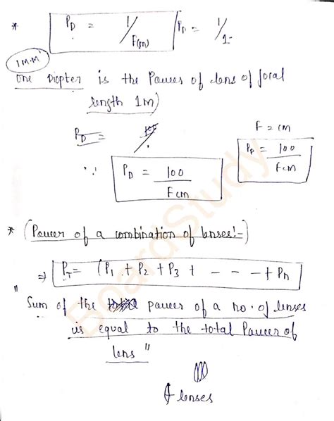 Class 10 Science Chapter 10 Light Reflection And Refraction Handwritten Notes Pdf
