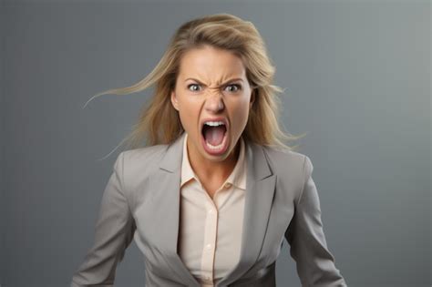 Premium Ai Image Middle Age Caucasian Woman Angry Expression In A