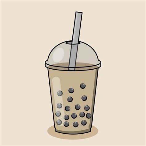 Cartoon Bubble Milk Choco Tea Cups Bubble Tea Cups Vector Illustration