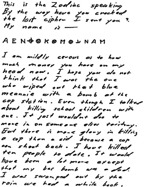 my name is cipher zodiac ciphers