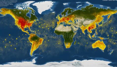 Global Map Illustrating The Spatial Distribution Of Global Nighttime