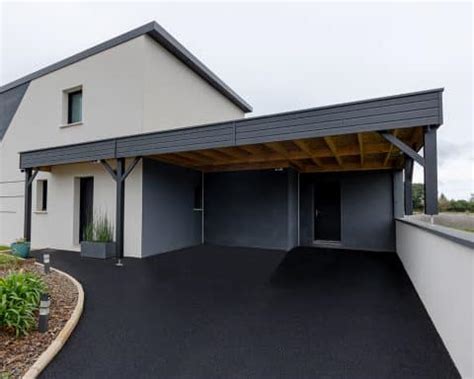 Carport Accolé Toiture Plate Le Péron Créations