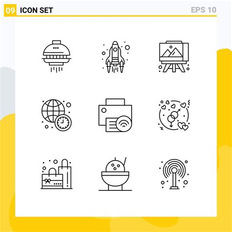 Set Of 9 Modern Ui Icons Symbols Signs For Gadget Computers Easel World News International