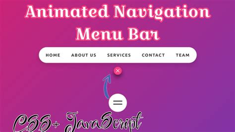4 Animated Navigation Menu Bar Using Html Css And Js Html Css Js