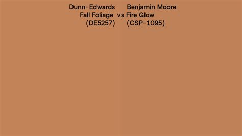 Dunn Edwards Fall Foliage De5257 Vs Benjamin Moore Fire Glow Csp 1095 Side By Side Comparison