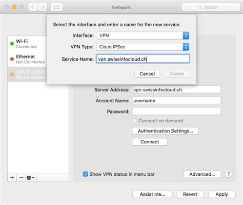Vpn Ipsec For Osx Knowledgebase Swissinfocloud