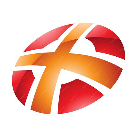 Icono De Letra X De Forma Redonda Brillante De Color Naranja Y Rojo