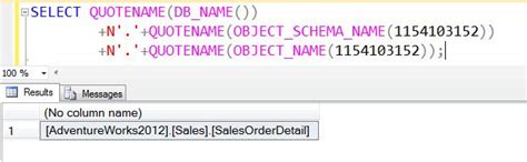 Sql Server Building Three Part Name From Object Id Database Name