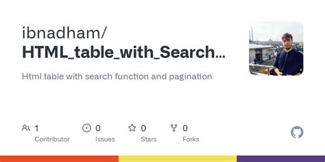 GitHub Ibnadham HTML Table With Search Box Html Table With Search Function And Pagination
