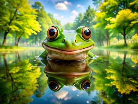 Captured In A Double Exposure A Hilarious Frog Leaping Through The Lush