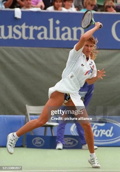 Schwungvolle Vorhand Von Steffi Graf Am Bei Den Australian Open Im