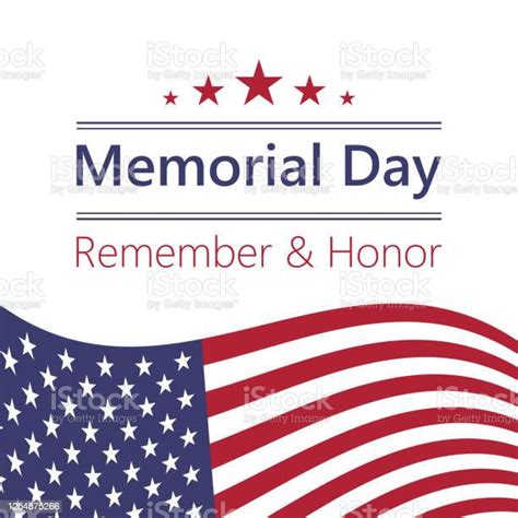 미국 현충일 미국 국기로 기억하고 명예롭게 하십시오 벡터 그림입니다 5월에 대한 스톡 벡터 아트 및 기타 이미지 5월 공휴일 군사 Istock