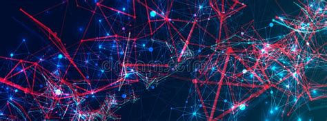 Abstract Polygonal Vector Science Background With Connecting Dots And Lines Stock Vector