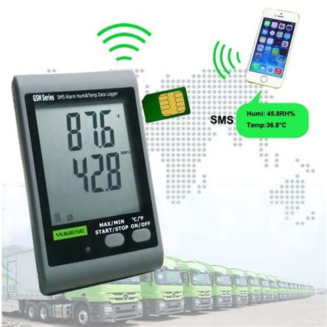 China GSM E SMS Alarm Temperature Humidity Data Logger With LCD China Temperature Meter