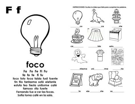 Actividades Con La Silaba Fa Fe Fi Fo Fu Aprendo A Leer Leer Y