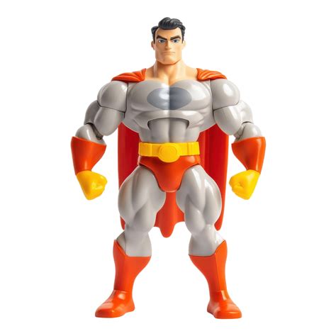 3d Superhero Toy Action Figure In A Cartoon Style Pose Isolated On