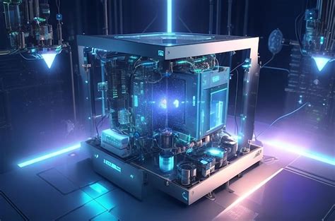 Premium AI Image Futuristic Quantum Computing Lab