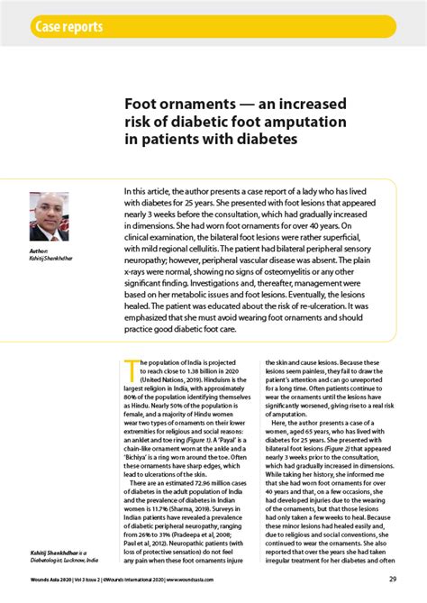 Foot Ornaments — An Increased Risk Of Diabetic Foot Amputation In Patients With Diabetes