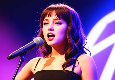 Premium Ai Image A Young Singer Sings A Song Into A Microphone On
