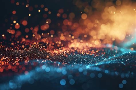 Technology Particle Abstract Background Abstract Digital Wave With Particles On Dark Background