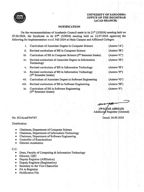 Class Notes Syllabus Course Outlines Associate Degree In Computer