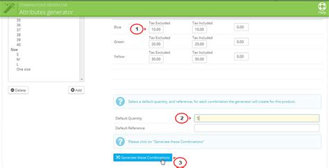 Prestashop 16x How To Set Up Attributes That Impact On Products