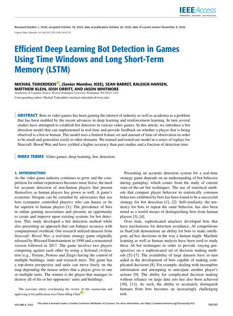 Pdf Efficient Deep Learning Bot Detection In Games Using Time Windows And Long Short Term