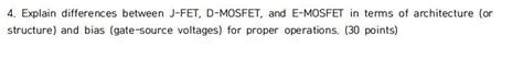 Solved Explain Differences Between J FET D MOSFET And Chegg Com