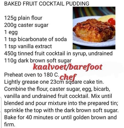 Delicious Baked Fruit Cocktail Pudding