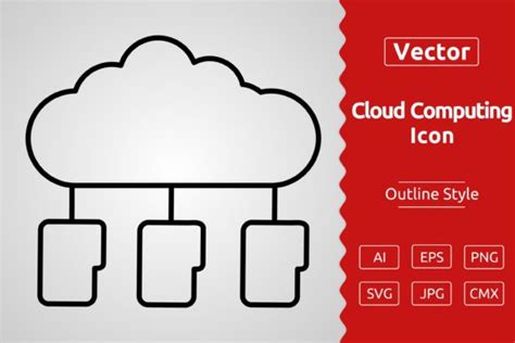 Vector Cloud Computing Outline Icon Design Graphic By Muhammad Atiq