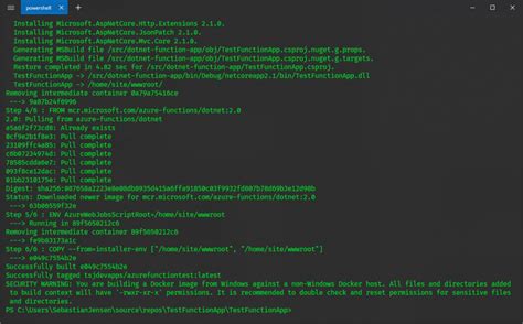 Azure Functions Im Docker Container Tsjdevapps