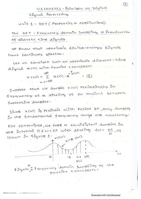 DSP Unit Notes Unit DFT Properties And Applications UE OEC S Princ Ples OF Digit