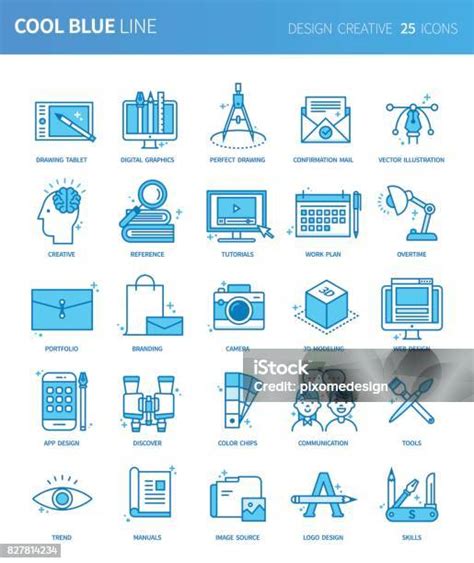 크리에이 티브 디자인의 현대 얇은 선 아이콘 세트입니다 프리미엄 품질 개요 기호 집합입니다 간단한 선형 그림 팩입니다 편집 가능한 라인 시리즈 3차원 인쇄에 대한 스톡 벡터