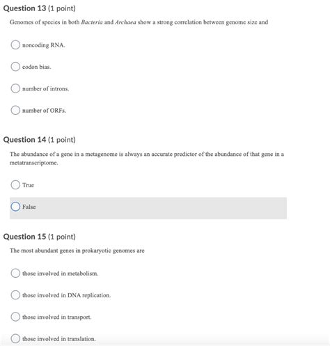 Solved Question 13 1 Point Genomes Of Species In Both