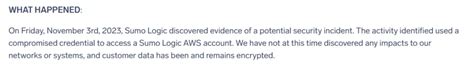 Sumo Logic Security Breach Unauthorized Access To Aws With Stolen