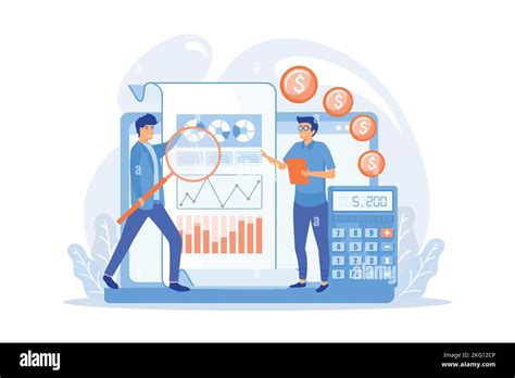 Business Analytics Flat Vector Illustration Marketing Metrics Data Analysis Financial Audit